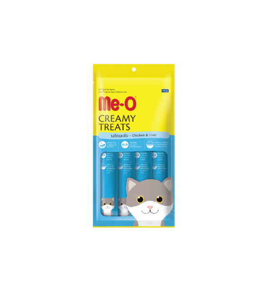 MeO Cat Lick (Creamy Treats) – Chicken & Liver Flavour (15g x 4 ...